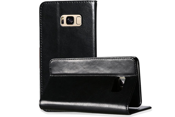 Shockproof Leather Phone Cases Black Galaxy S8 Plus Protective Case