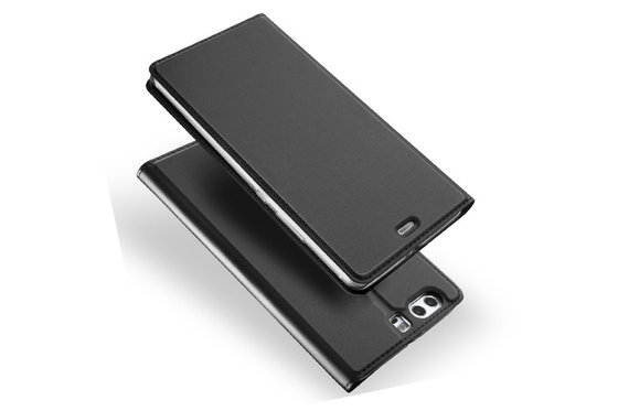 Black Huawei Phone Cases Enjoy 6 Card Holder Shockproof PU Leather Wallet Case