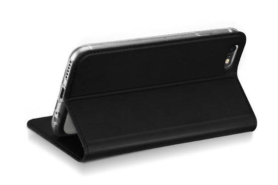 Magnetic Flip Phone Case Black iPhone 6 Case Card Holder With Cable