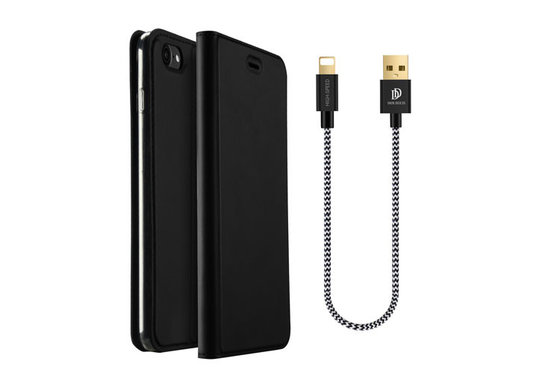 Shockproof Iphone 7 Flip Cover , Black PU Leather Iphone 7 Leather Case Magnetic