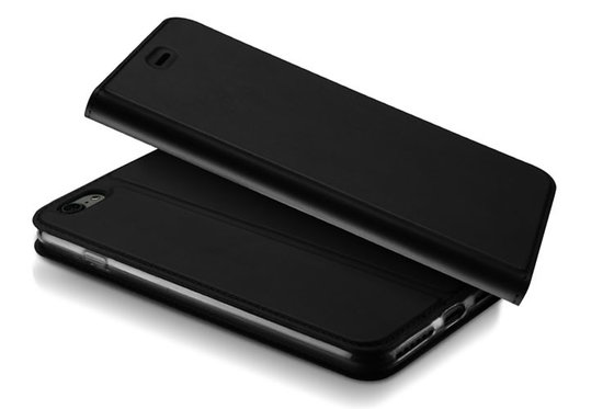 Magnetic Flip Phone Case Black Stand Lightning Cable Scratch Proof For IPhone 7