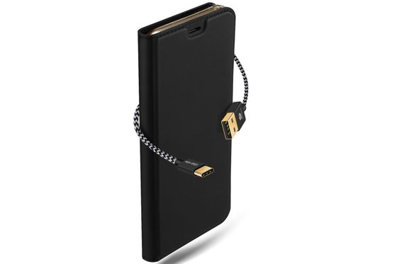 Smooth Flip Phone Case Black Card Slot Stand Magnetic Huawei P10 Leather Case