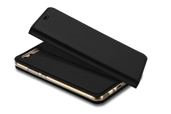 Soft Huawei P10 Flip Phone Case Magnetic Black Color With Card Slot CE Approved