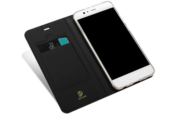Soft Huawei P10 Flip Phone Case Magnetic Black Color With Card Slot CE Approved