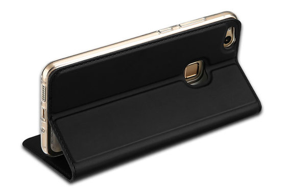 Magnetic Flip Phone Case PU Leather Black Huawei P10 Phone Cover Card Holder