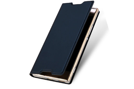 Magnetic Phone Case With Card Holder , Dark Blue Sony XA1 Case PU Leather