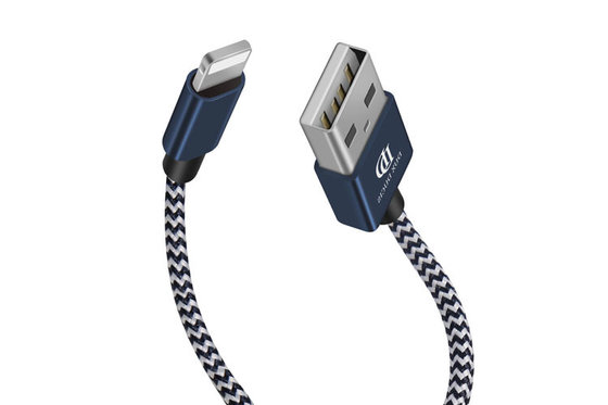 Fast Charge Apple Lightning Cable , Blue 2 Packs 3.28ft 0.66ft Iphone Sync Cable