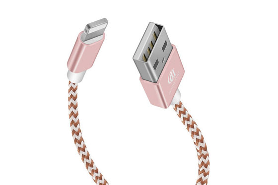 Pink Fast Charge Apple Lightning To Usb Cable Compact Aluminum Connector