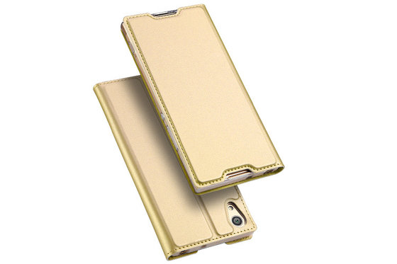 Durable Gold Sony Phone Covers XA1 Ultra Magnets PU With Stand Function