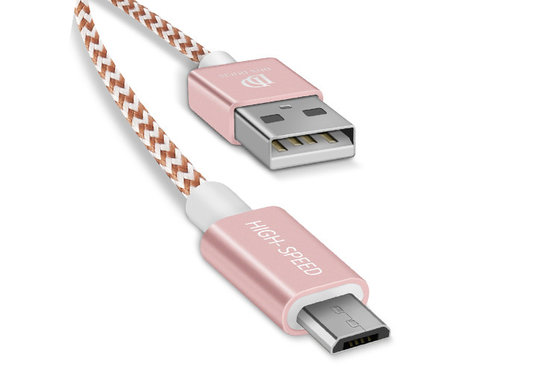 Anti Cracking Micro USB To Micro USB Cable Aluminum Alloy Connecter Endurable