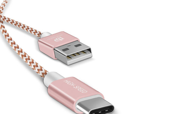 2 Pack  Usb C Charging Cable , Pink Braided Nylon USB Data Sync Cable