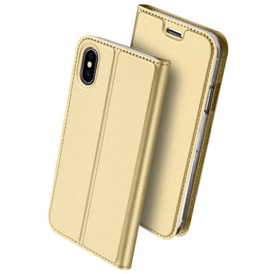 Folio PU leather cell phone wallet iPhone X Case Magnetic Card Holder Stand