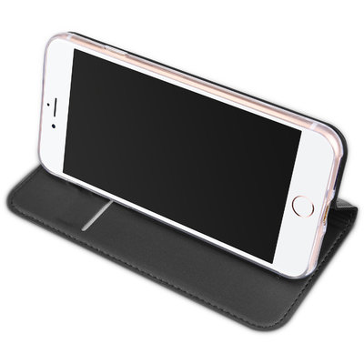 Grey smartphone Endurable Magnetic Folio iPhone 8 leather phone case with card holder