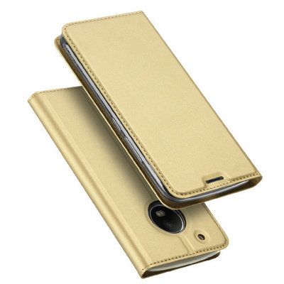 Slim PU + TPU Leather Phone Cases with stand for Moto G5 , Rose Gold Blue