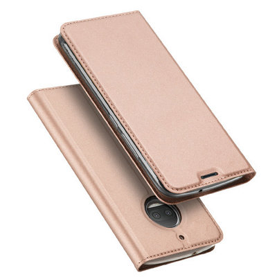Rose Gold Dux Ducis Mobile Leather Flip Phone Case Moto G5s Plus With Stand