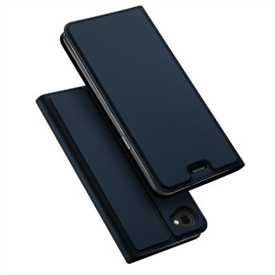 Blue Shockproof Leather Phone Cases , Lg Q6 Leather Back Cover With Magnet