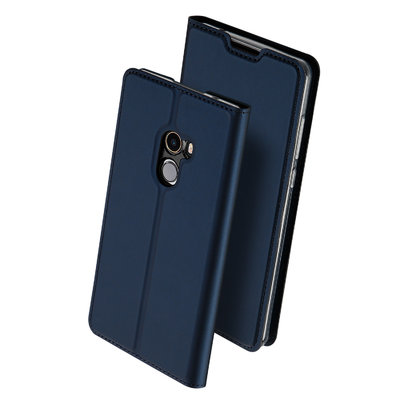 Shockproof Xiaomi Mix 2 Case , Blue Color PU Leather Phone Case With Magnet