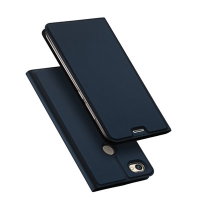 Black Xiaomi Y1 Custom Leather Cell Phone Cases With 360 Degree Protection