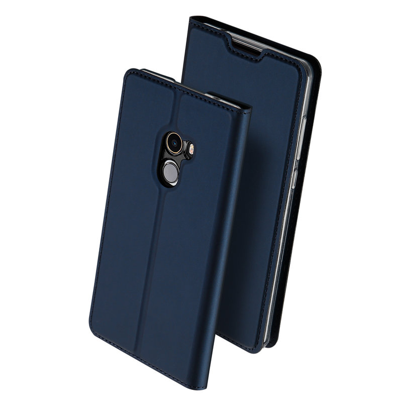 Shockproof Xiaomi Mix 2 Case , Blue Color PU Leather Phone Case With Magnet
