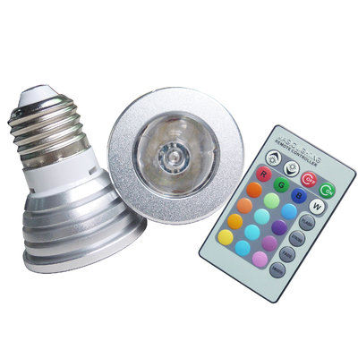 Remote Control 16 Single Colors 3W E27 Spotlight RGB LED Bulb for Architectural Lighting