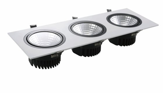 Indoor 18 Watt Square Recessed Led Downlights With Three Heads IP65 / IP20