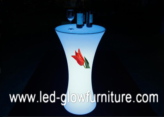 Polyethylene illuminated outdoor furniture , glowing portable led poseur table