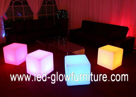 PE plastic Rechargeable led cube chair and tables with Wireless IR remote control