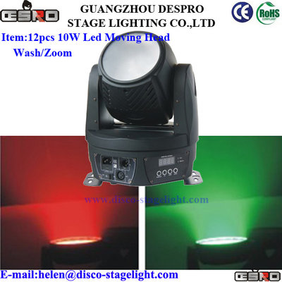 Zoom Function 12pcs*10W Led Moving Head Wash with Beam