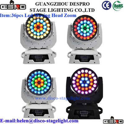 RGBW LED Moving Head Wash DMX512 Disco DJ Stage Lighting 360 Watt