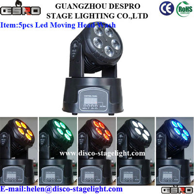 5-in-1 RGBWA 5pcs 12W Led Moving Head Wash Professional LED Washer Lights