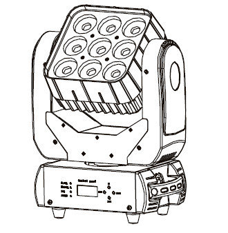 9pcs led moving head beam lights