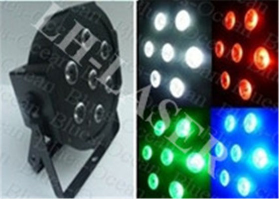 7 * 10 wattd Rgb 3 in 1 Indoor /  Stage Flat LED Par Cans , Moving Head Mini Slim Led Par Lights