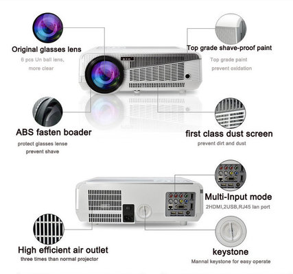 Native HD Led Digital Android Smart Projector 100 Inch Screen 4500 Lumens 1280 x 800dpi
