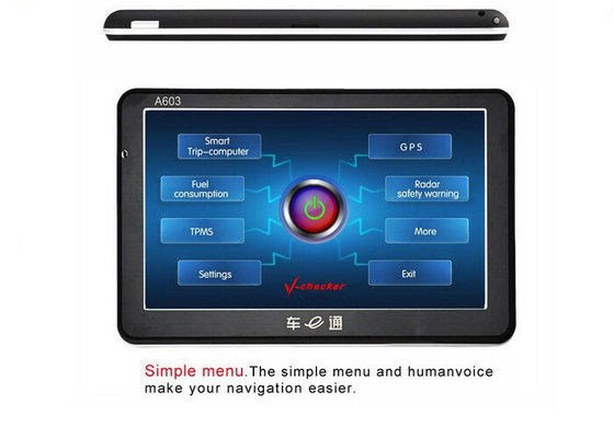 Multifunctional Obd2 Trip Computer for Car with GPS V-checker A603 7.0 Inch TFT LCD