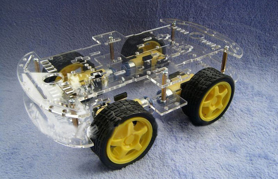 L293D 4wd Drive Robot Smart Car Chassis , Remote Control Car Parts