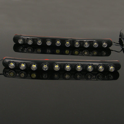 Car Daytime Running Light Head Lamp 10 LED DRL Daylight Kit Super 12V Red