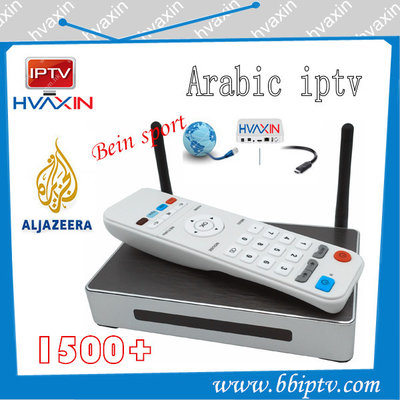 High quality black arabic iptv box live 1500 tv channels with no subscription