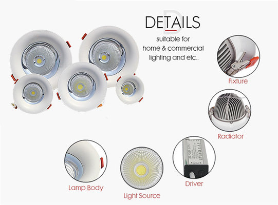 Round Recessed Led Down Lights For Home 2.5 Inch 3000k - 6500k Color Temp