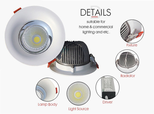 High Intensity Dimmable LED Down Lights With 200 - 210mm Hole Eco - Friendly