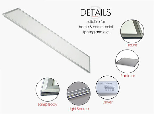 Recessed Flat Panel LED Lights PF &gt; 0.9 Led Panel 300 x 1200 Size 50Hz / 60Hz