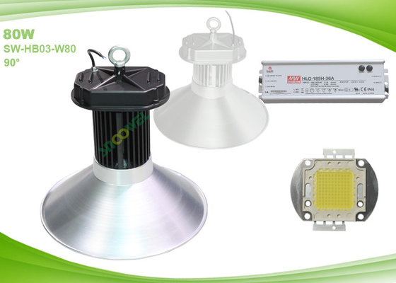 China High Lumen 80watts LED High Bay Warehouse Lights / Lamps 100LM / W high CRI over 80Ra supplier