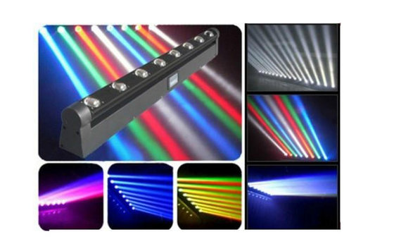 RGBW DJ LED Beam Moving Head Light 8 Eyes Stage Strobe Light 100W 3200K - 10000K