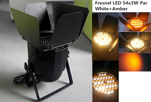 Stage Show / Fresnel LED Par Lights 54pcs x 3W White Amber Color Par Lights