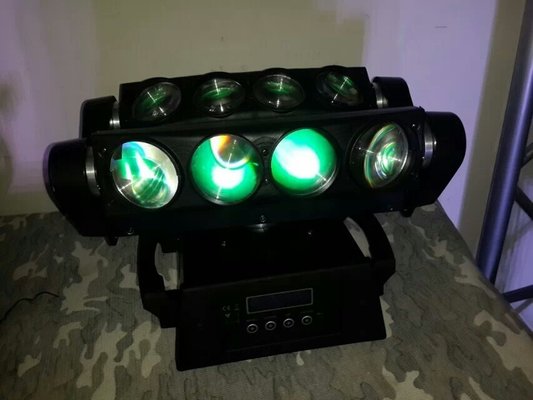 5600K Sound Activate LED 8Eyes 10W RGBW Cree Bulb Moving Head Beam Light