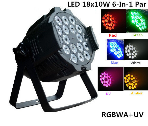 Indoor Using Led Par Lights , LED 18pcs*18w 6 In 1 RGBWA+UV Par Light