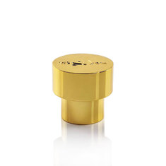 China Gold Plated Cylindrical Zinc Alloy Perfume Bottle Cap Custom Logo Free Design supplier