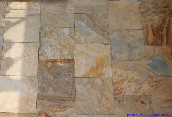 China Cheapest Natural Rusty Rust Yellow Slate Tile Floor roof tile