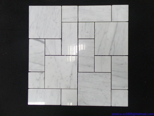 White Marble Mosaic,Herribone Mosaice,Hexagon Mosaic,Basket Wave Design Mosaic