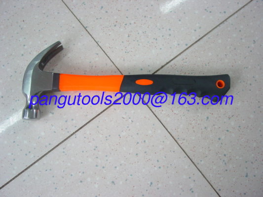 C441 America-type Curve Claw Hammer with plastic-coating and TPR with fiberglass handle