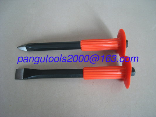 Point or Flat Hexagonal Cold Chisel with rubber protector
